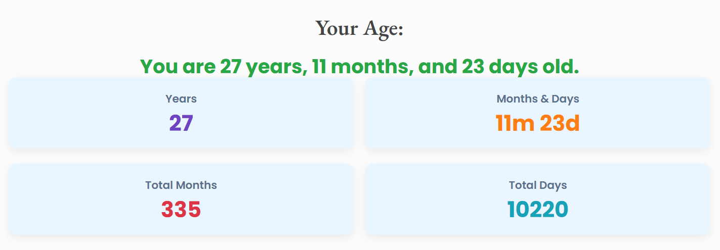 Online Age Calculator - Calcify-Pro